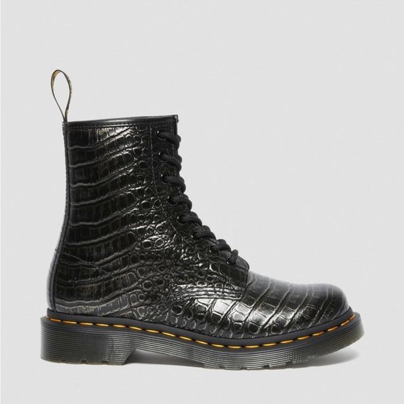 Dr. Martens | Shoes | New Dr Martens 46 Gunmetal Wild Croc Emboss Black ...
